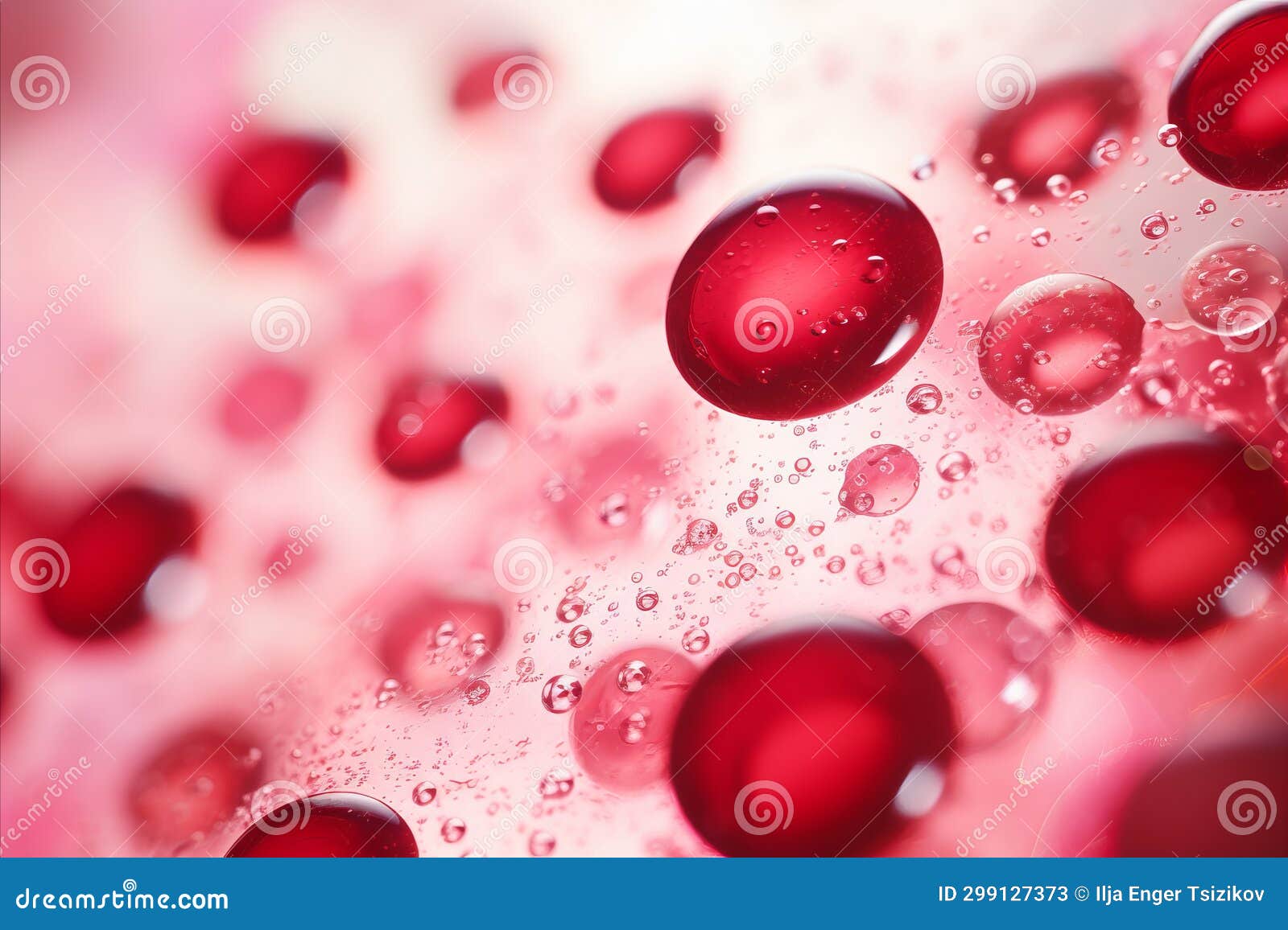 Abstract Close Up of Blood Cells in Blurred Background with Copy Space ...