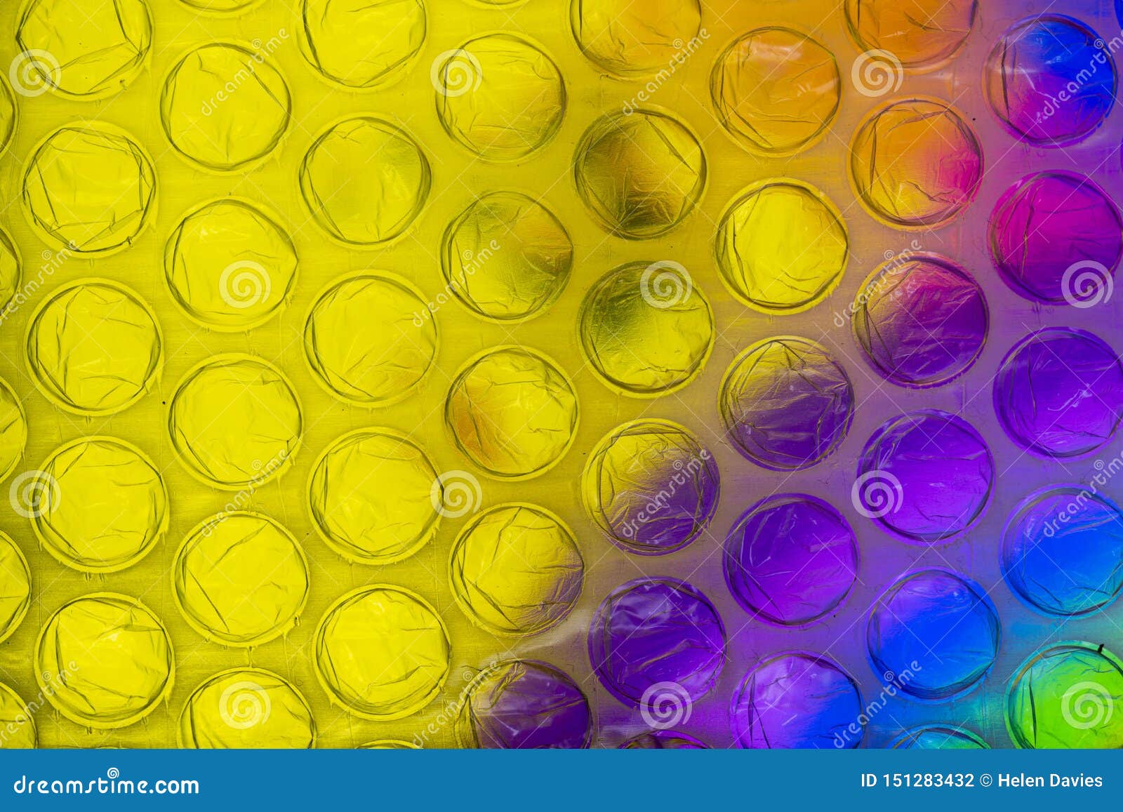 Abstract Close Up Bubble Wrap Sheet with Colorful Background Stock ...