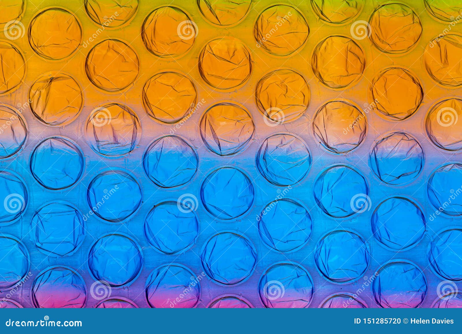 Abstract Close Up Bubble Wrap Sheet with Colorful Background Stock ...