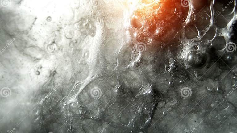 Abstract Close-up of Bubbles and Fluid Textures with Light Effects Stock Illustration ...