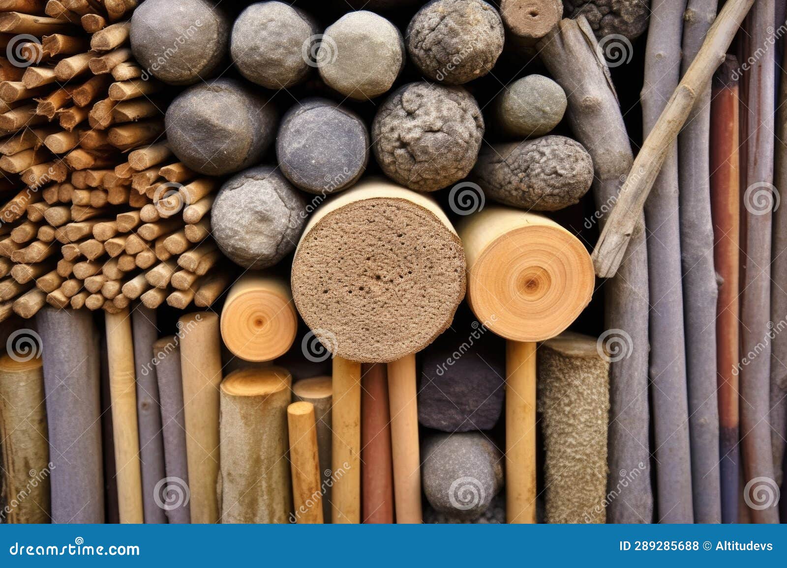 Abstract Close-up of Bug Hotel Textures: Wood, Straw, and Stone Stock ...