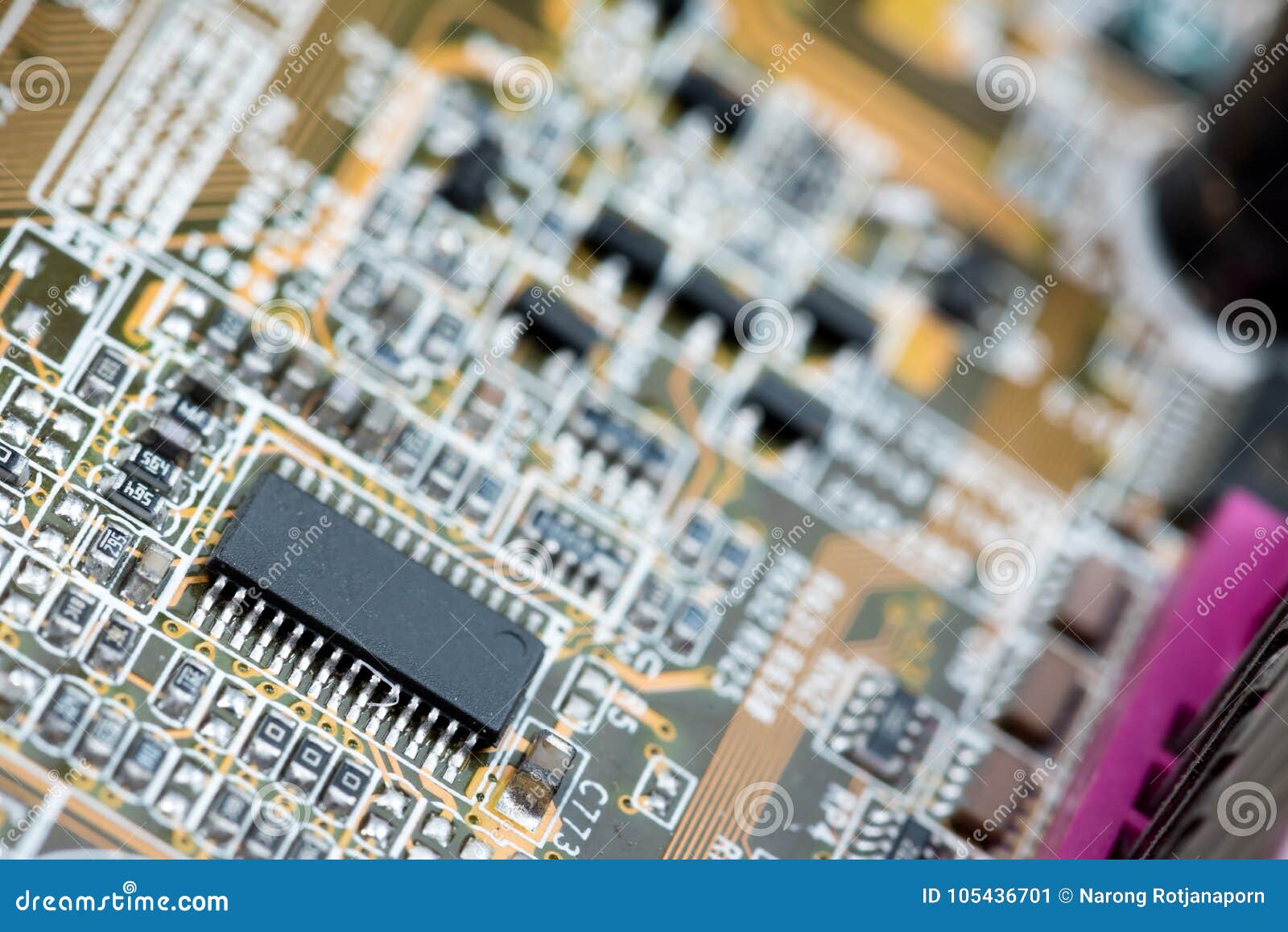 Close Up of Circuits Electronic on Mainboard Technology Computer ...