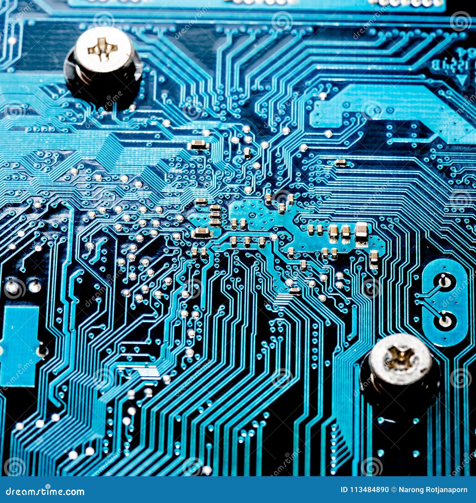 Close Up of Circuits Electronic on Mainboard Technology Computer ...