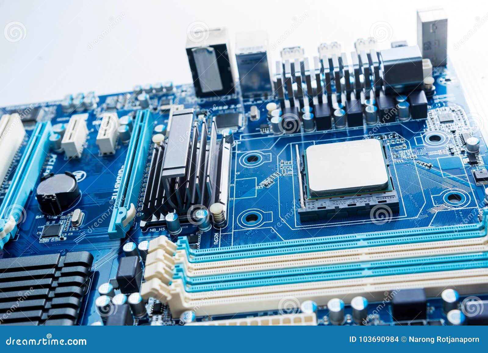 Close Up of Circuits Electronic on Mainboard Technology Computer ...
