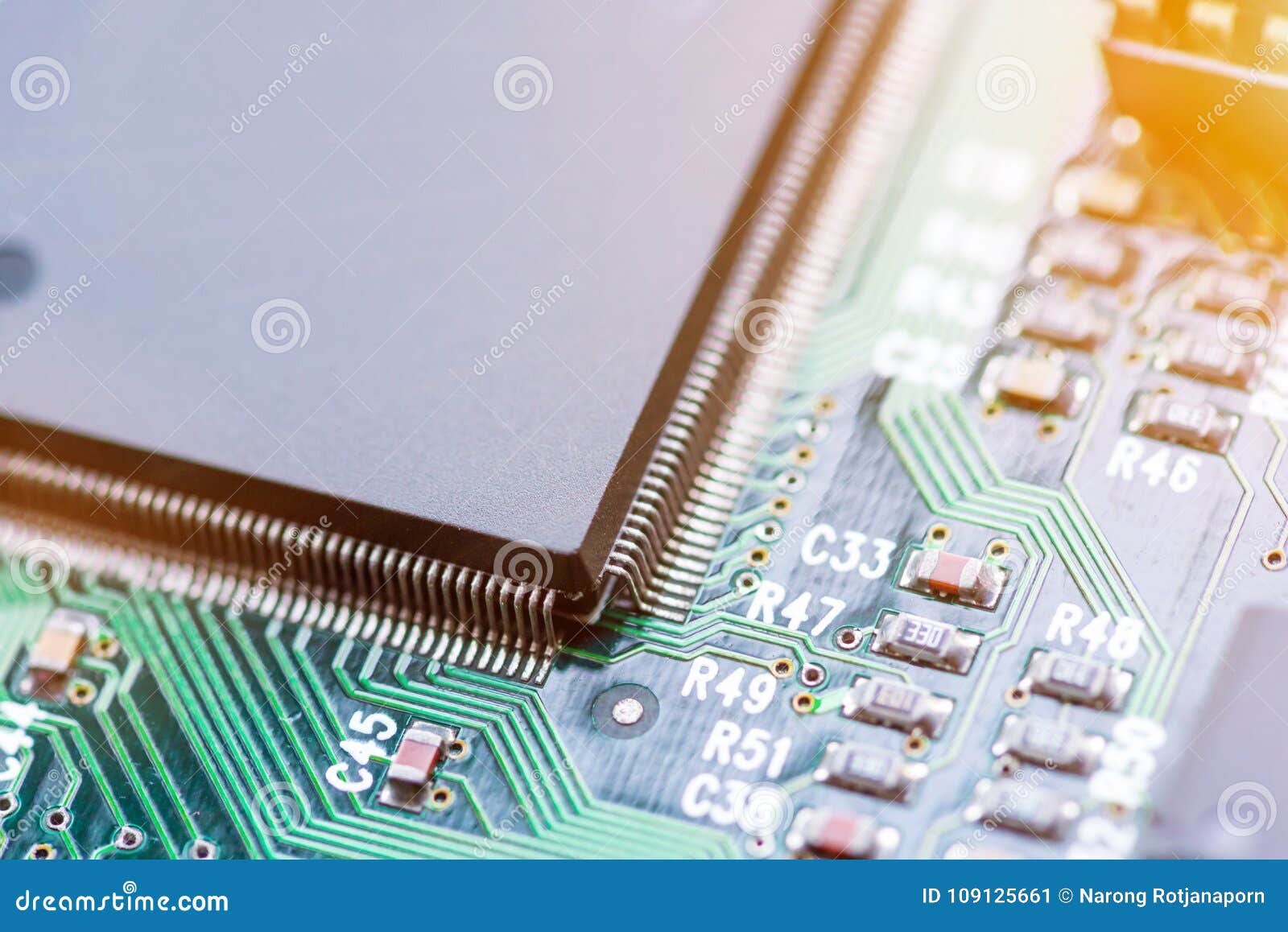 Close Up of Circuits Electronic on Mainboard Technology Computer ...