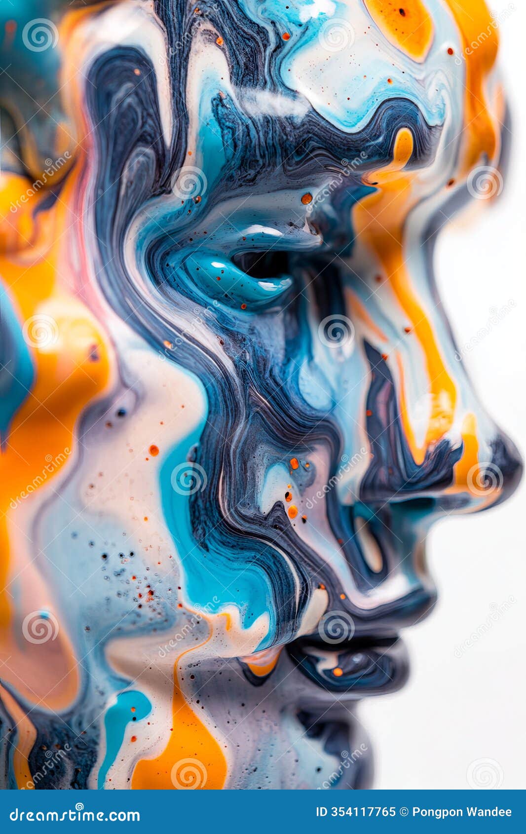 Abstract Close-up of Colorful Liquid Shape with Unique Melting Bold ...