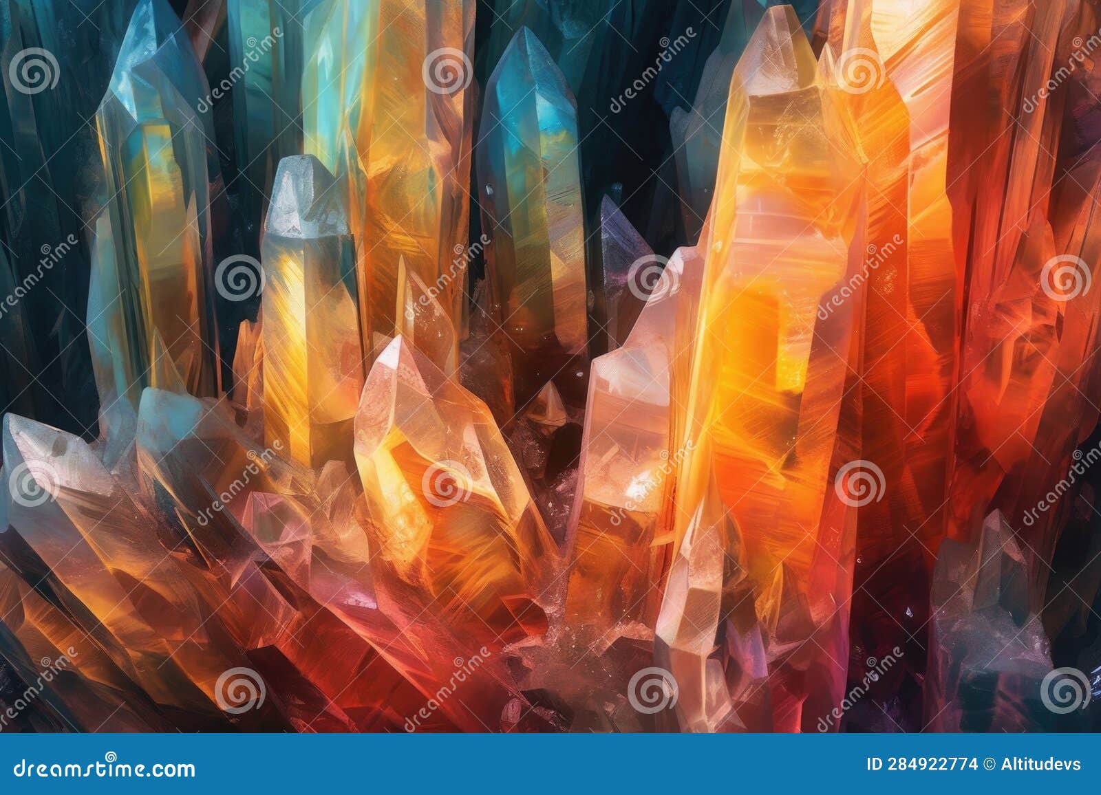 Abstract Close-up of Crystal Cave Textures Stock Illustration ...