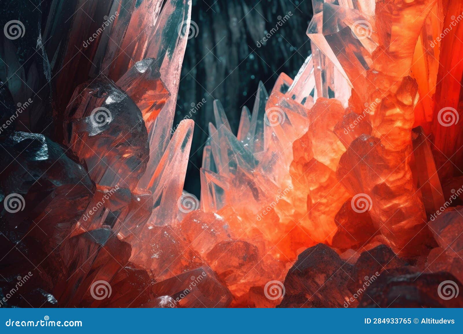 Abstract Close-up of Crystal Cave Textures Stock Illustration ...