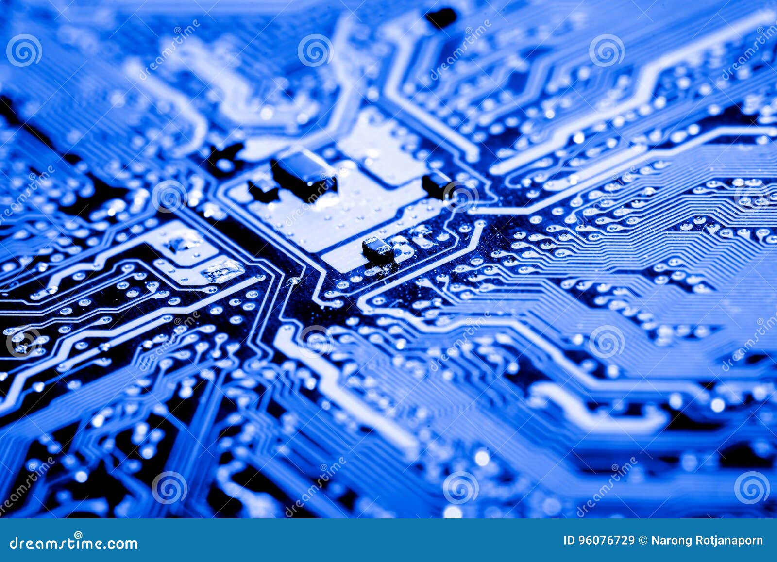 Abstract, Close Up at Electronic Circuits, we See the Technology of the ...