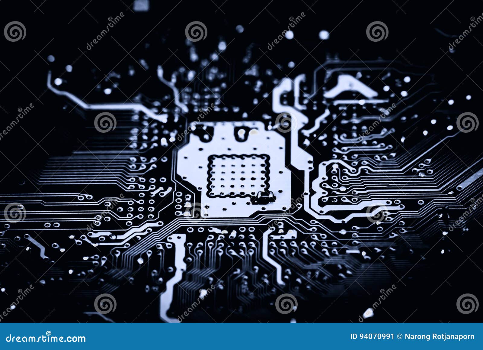 Abstract Close Up of Electronic Circuits in Technology on Mainboard ...