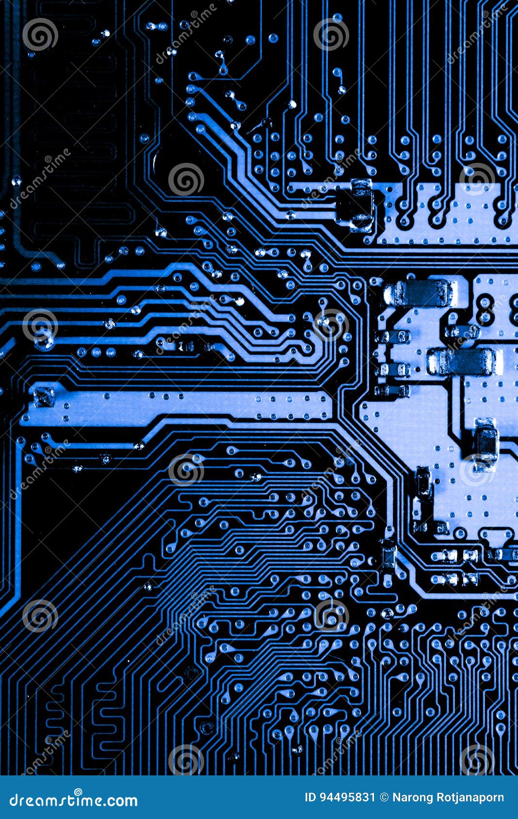 Abstract, Close Up of Electronic Circuits in Technology on Mainboard ...