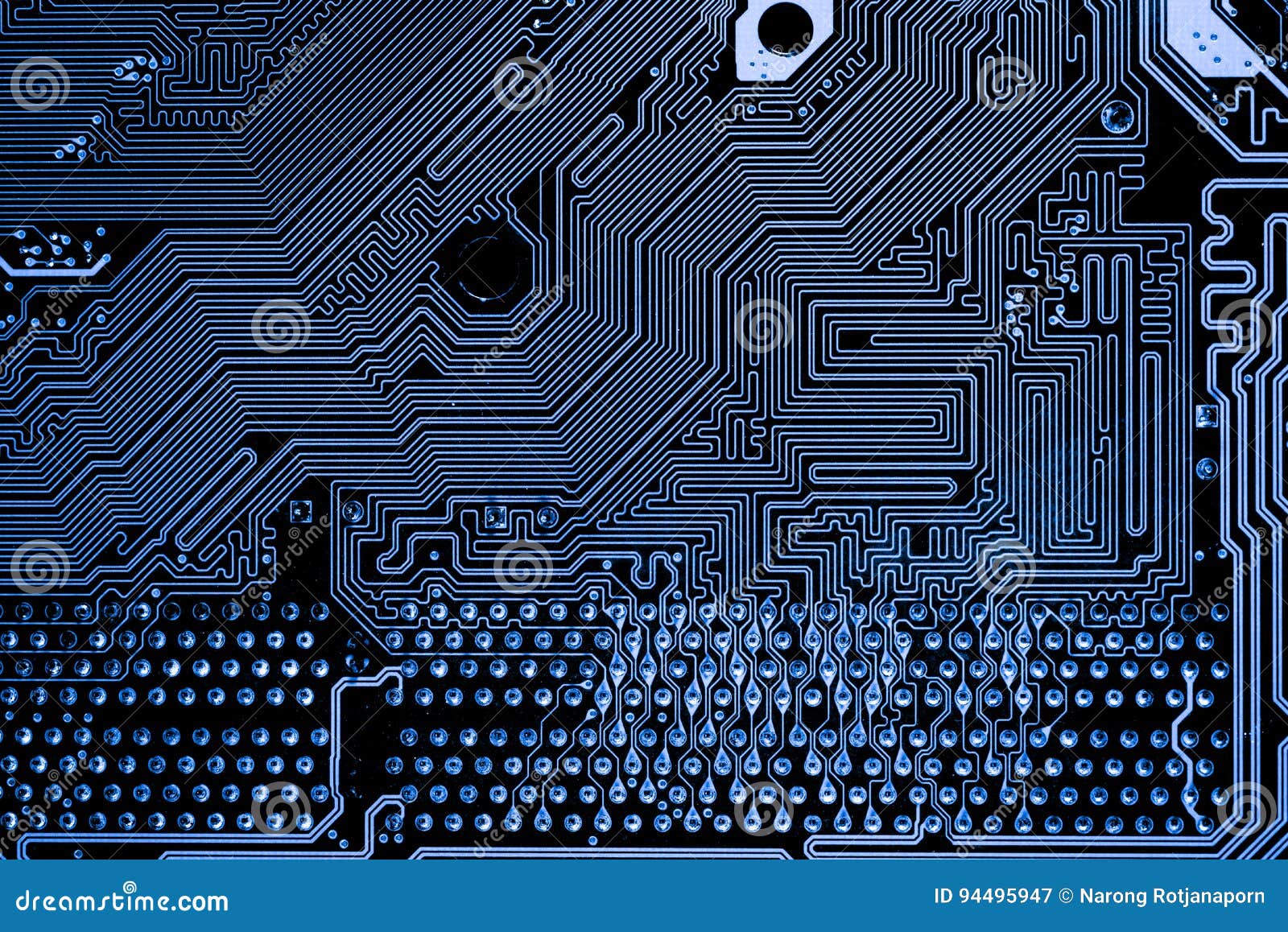 Abstract, Close Up of Electronic Circuits in Technology on Mainboard ...