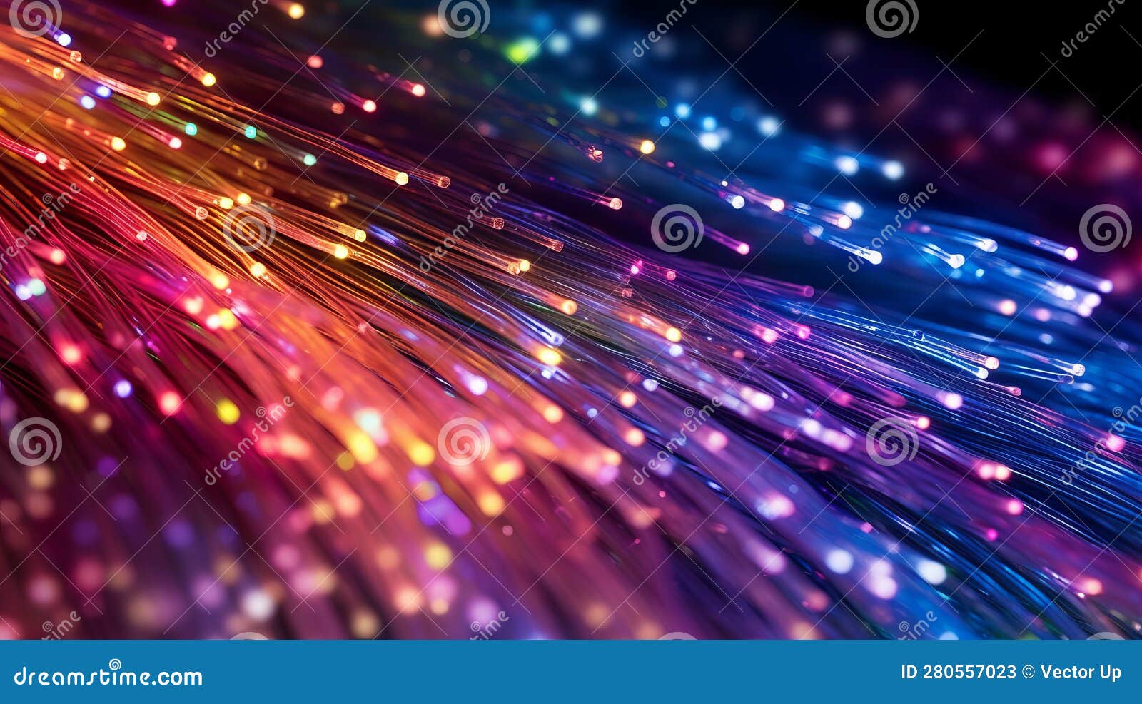 Abstract Close Up Fiber Optics Light for Background. Generative AI ...