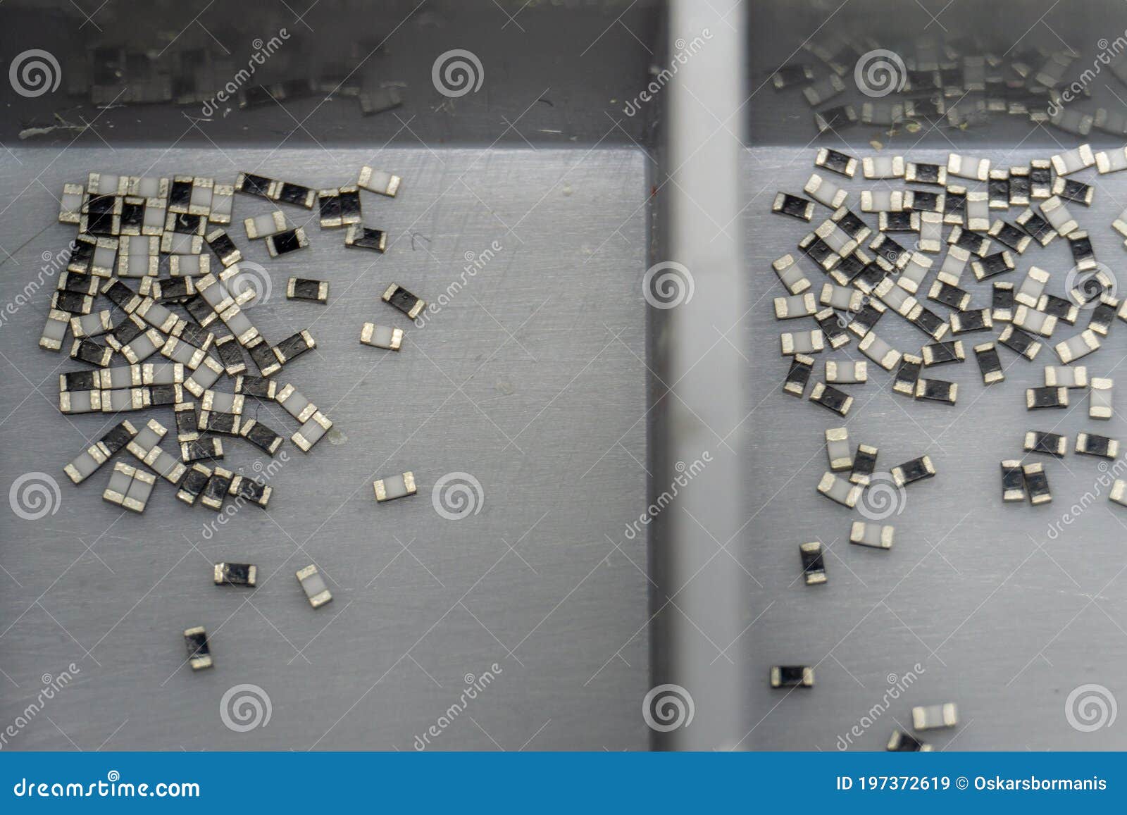 Grey Scattered Microscopic SMT Surface Mount Chip Resistors Sorted in ...