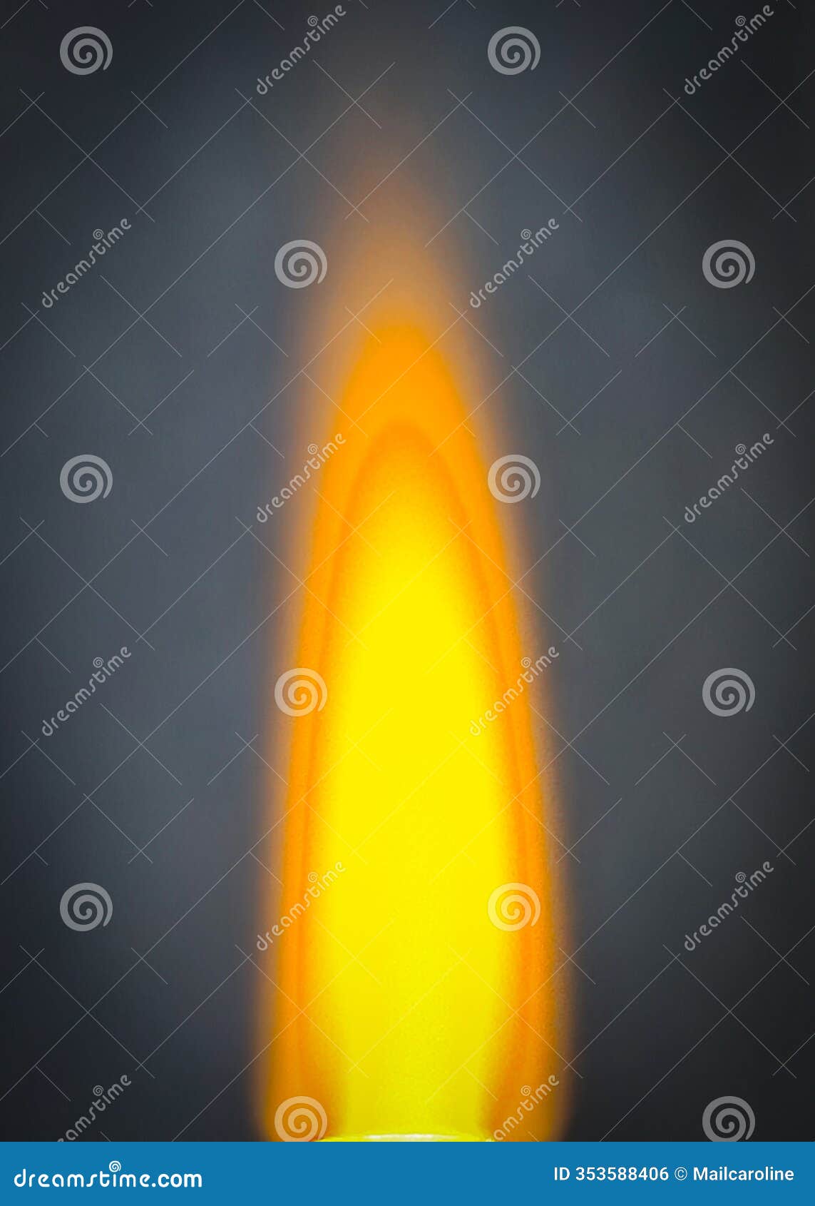 Abstract Close-up of a Hot Burning Lighter Flame Centered on a Dark ...