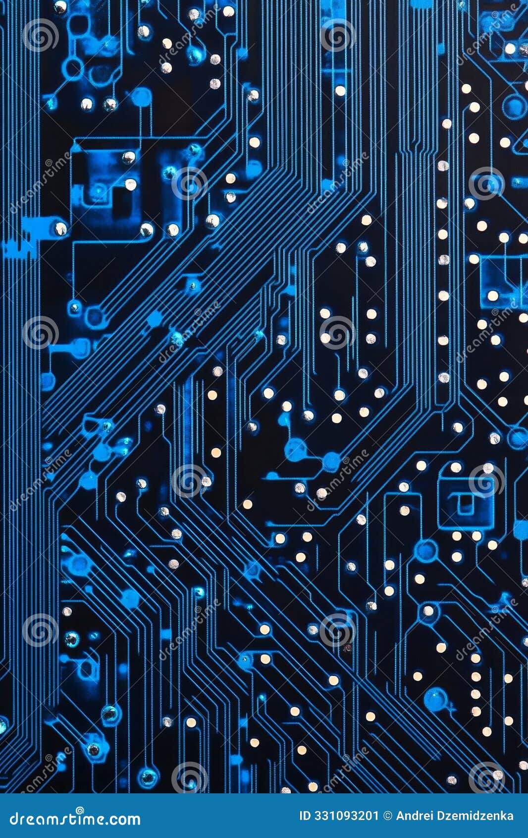 An Abstract, Close Up Image of the Mainboard of an Electronic Computer ...