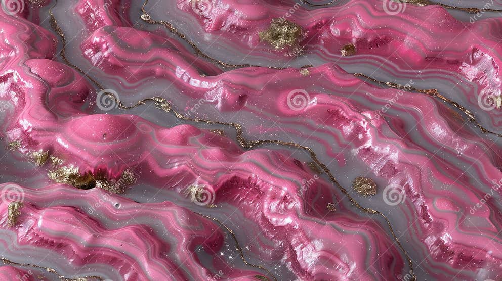 Abstract Close-up of Layered Pink Substance with Textures and Patterns ...