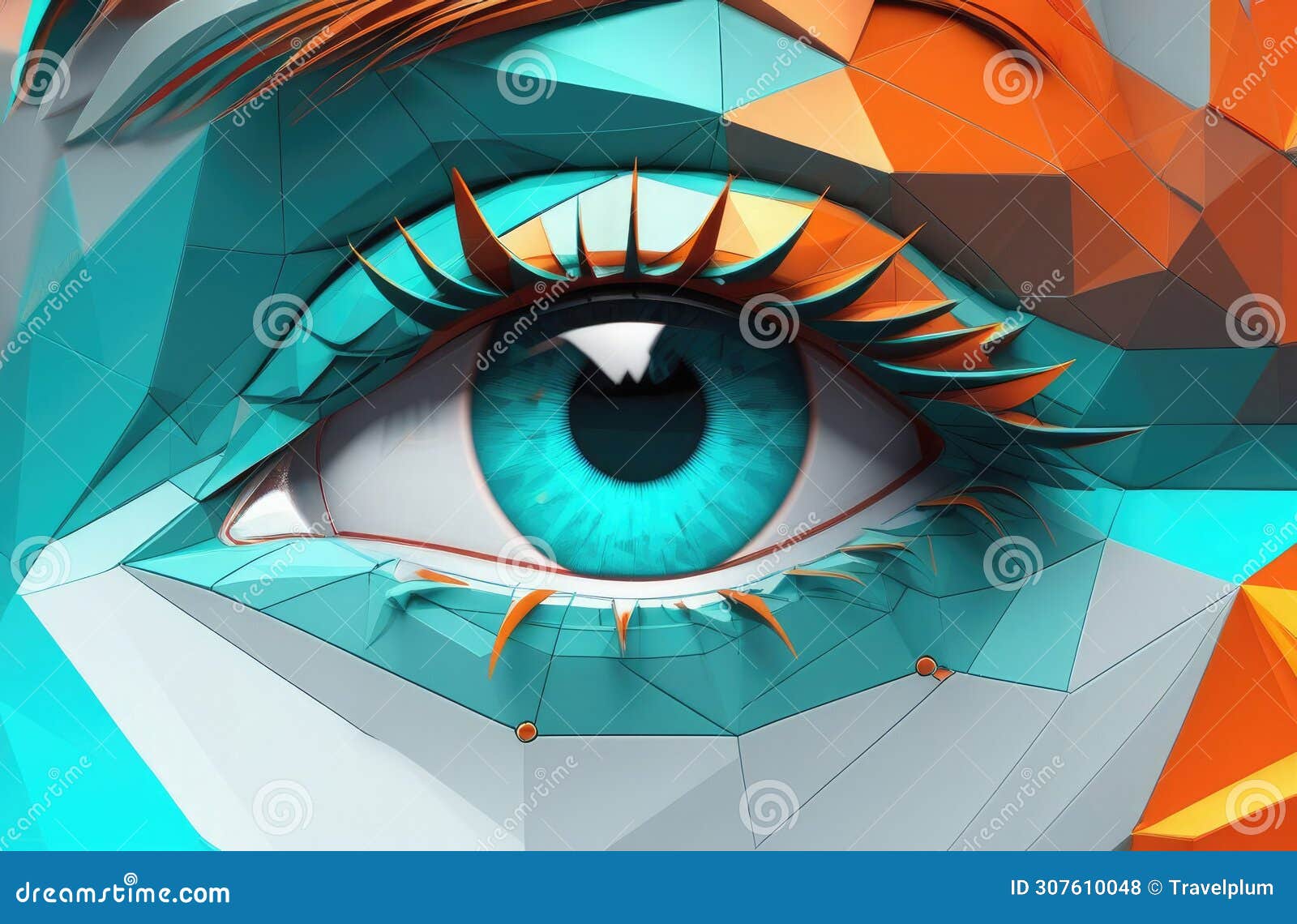 Abstract Close-up Model of a Female Human Eye. Creative Illustration ...