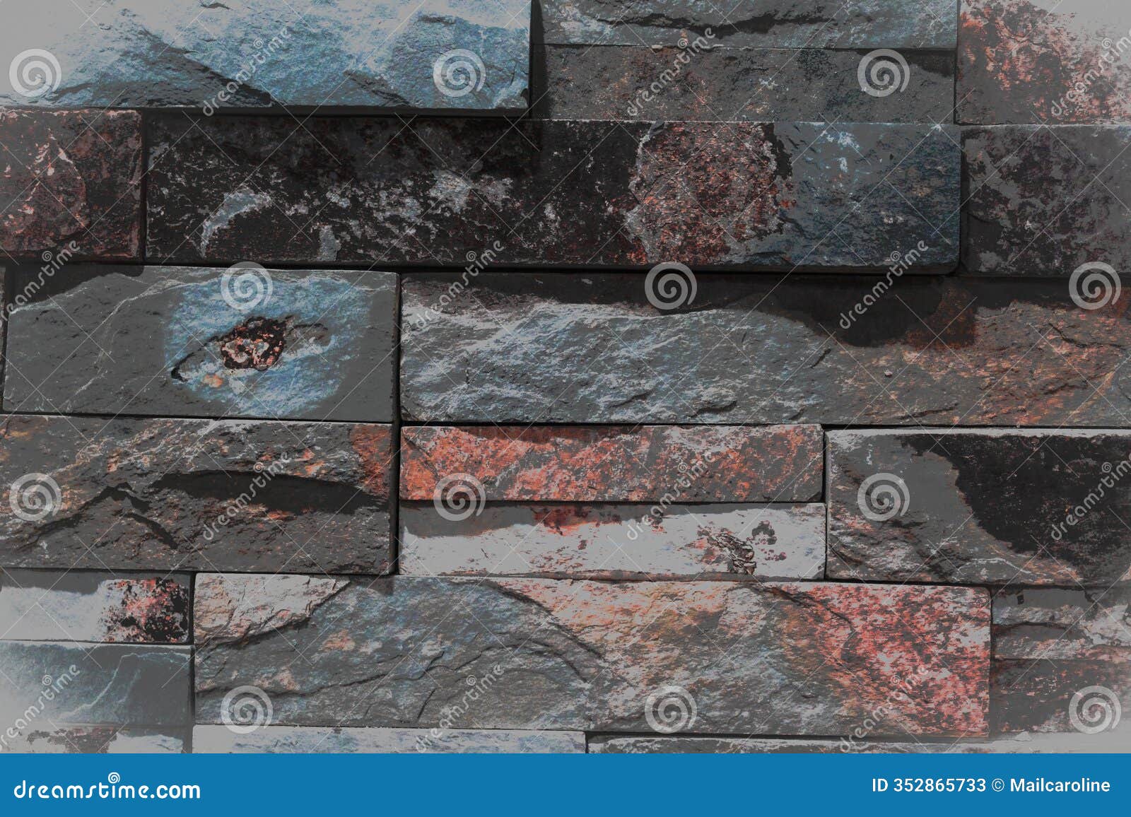 Abstract Close-up of Slate Stone Brick Tile Weathered Texture Wall ...