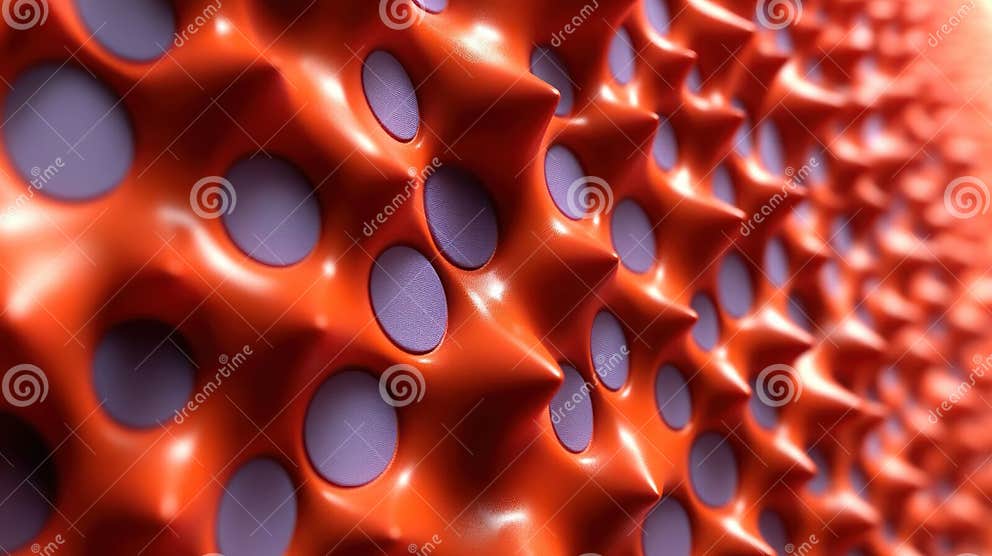 Abstract Close-up of a Textured Surface with Spikes and Circular ...