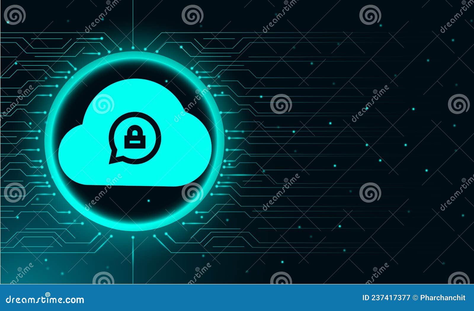 Abstract Closed Padlock on Technology Hi Tech Background. Stock Vector ...