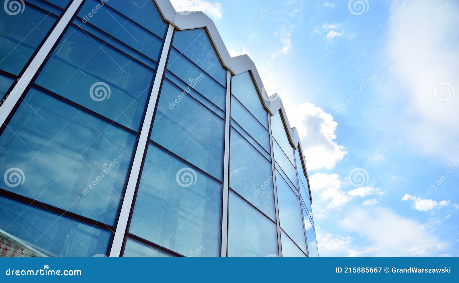 Glass Clad Facade of a Modern Building Covered in Reflective Plate ...