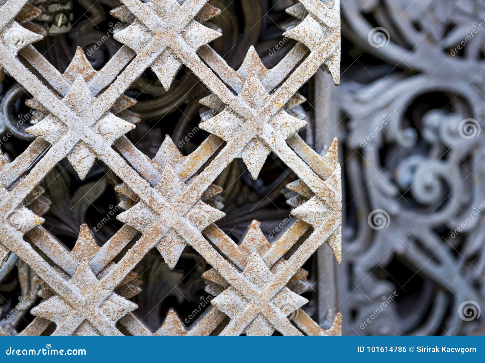 Closeup Old Iron Gate Design Background Stock Photo - Image of ...