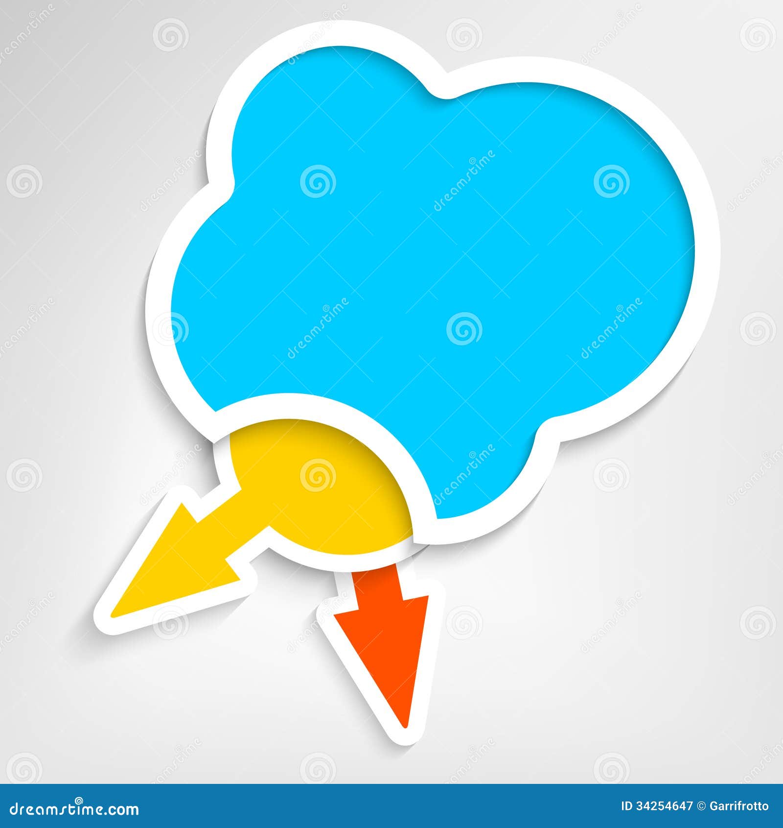 Abstract cloud with arrow stock vector. Illustration of concept - 34254647