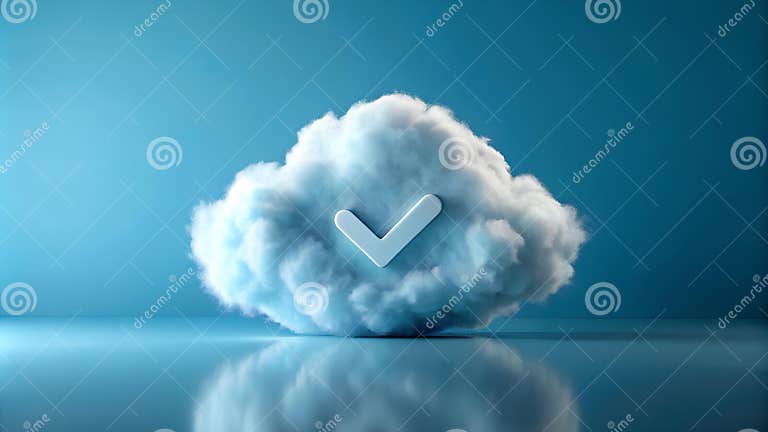 Abstract Cloud with Checkmark a Symbolic Representation of Secure Data Storage Generative AI ...