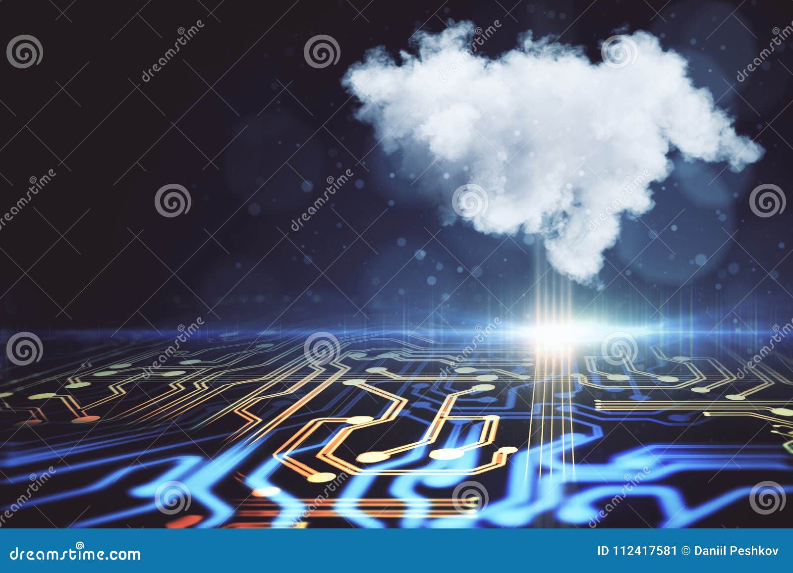 Cloud computing backdrop stock illustration. Illustration of mobility ...