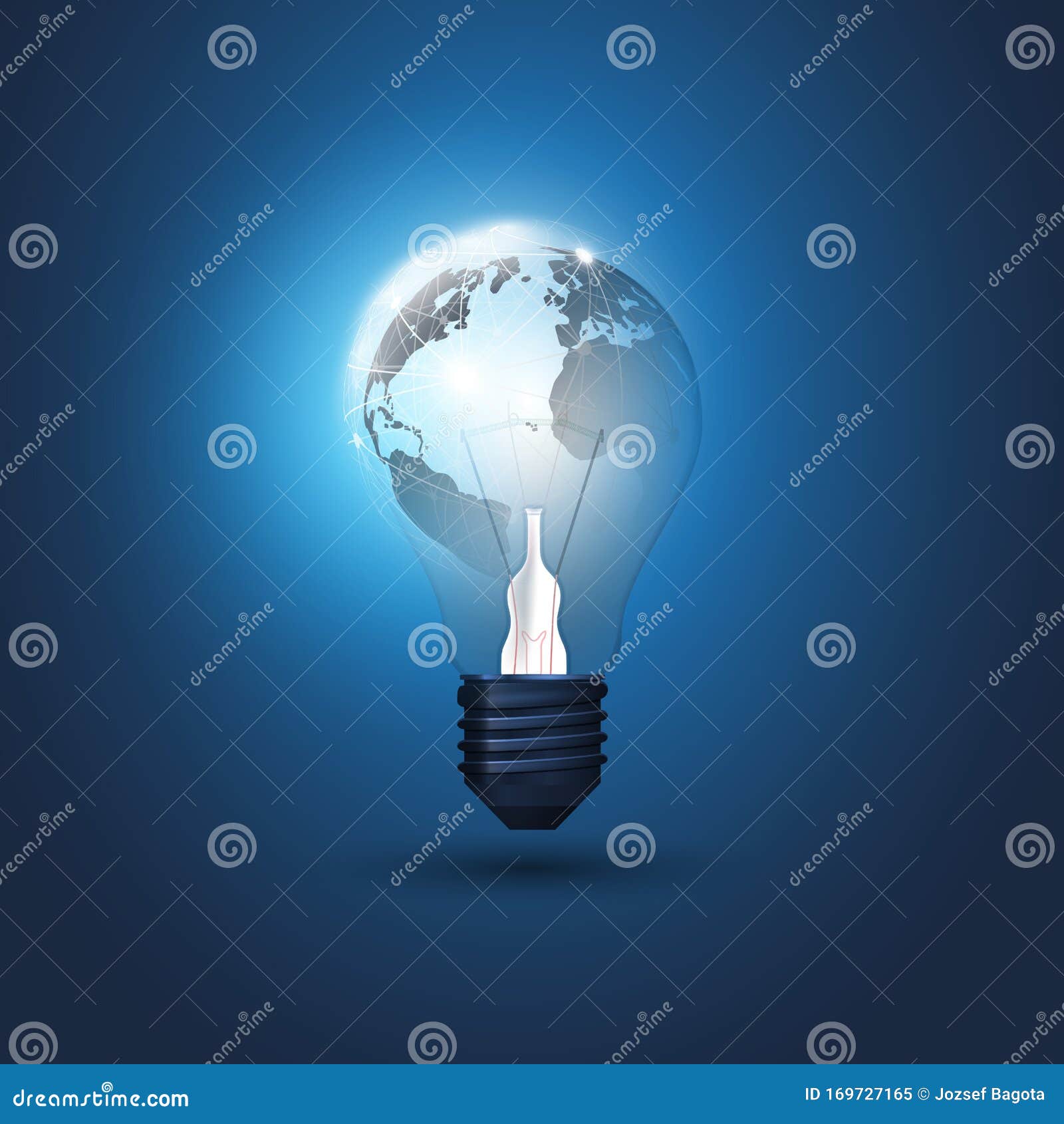 Abstract Cloud Computing, Electric and Global Network Connections ...