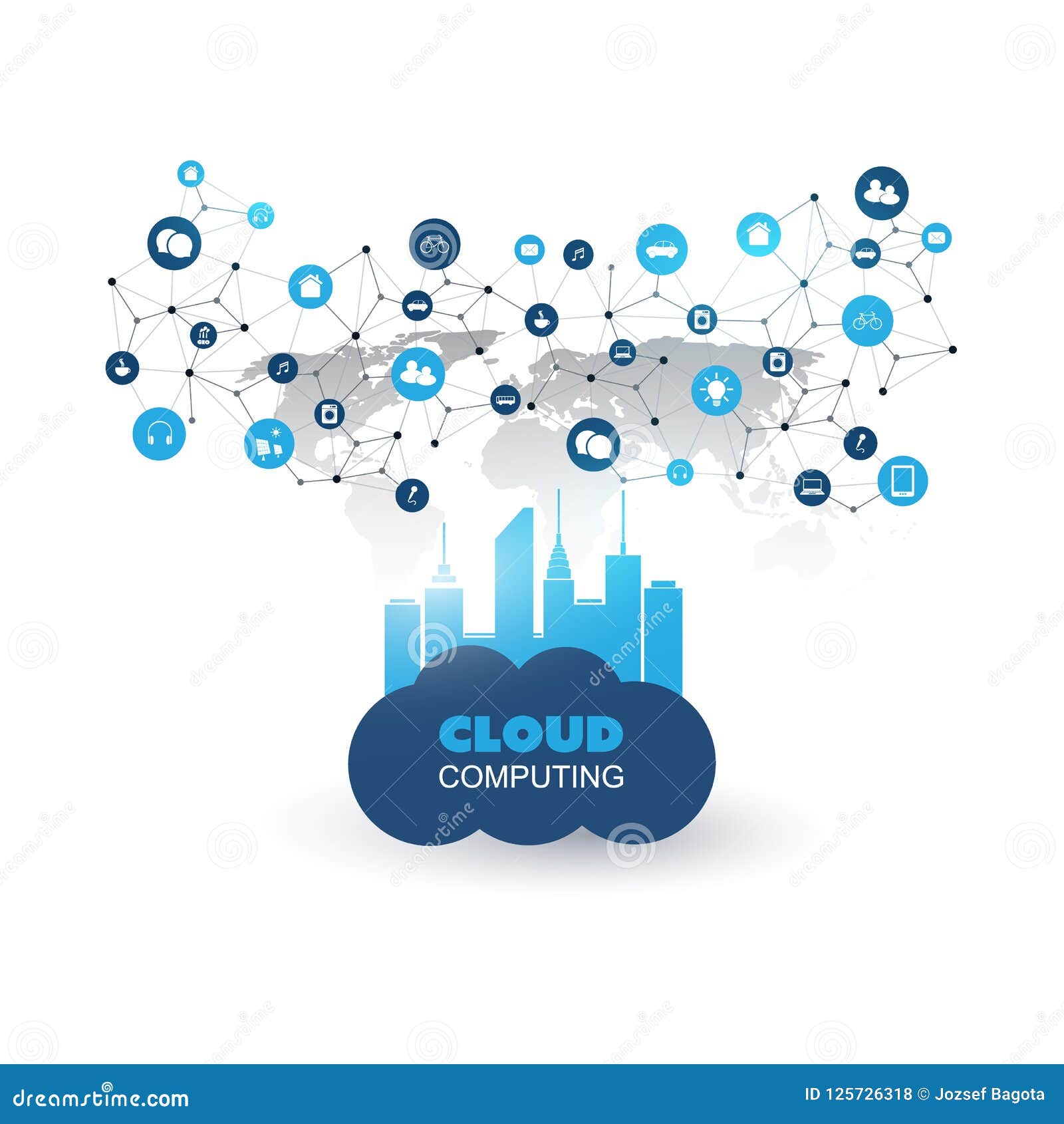 Cloud Computing and Smart City Design Concept - Digital Network ...