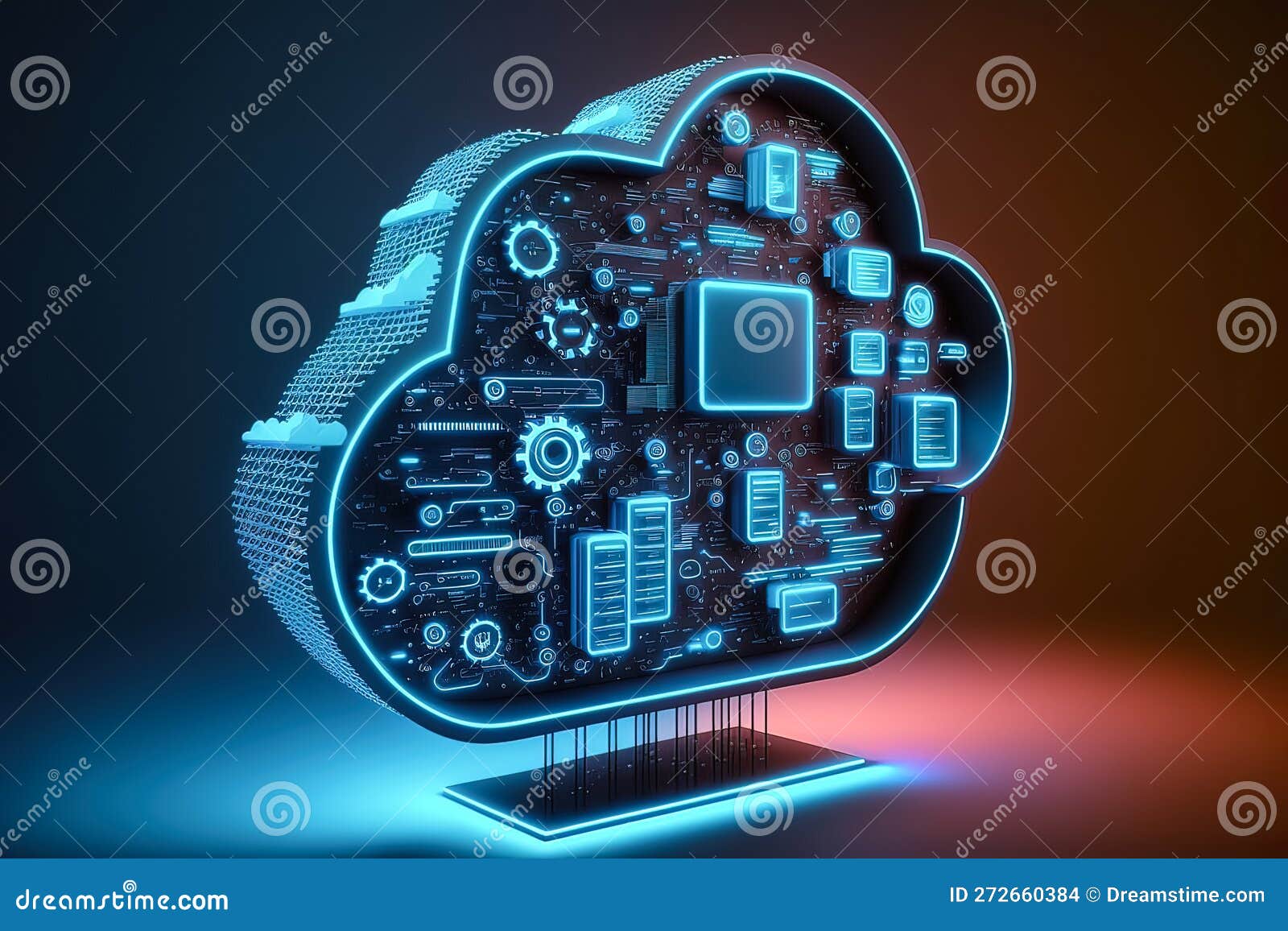Abstract Cloud Computing Technology Concept Cloud Computing Data