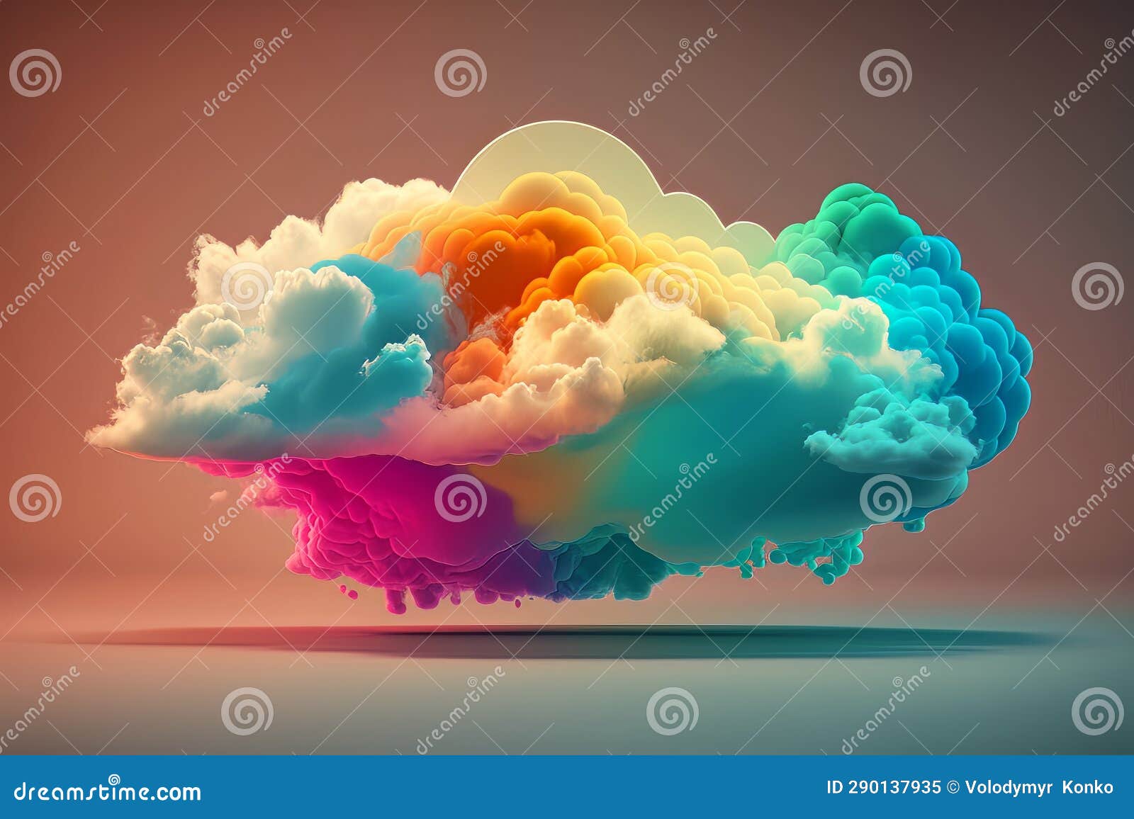 Abstract Cloud Concept, Gentle Rainbow Color Cloud on Clear Sky ...