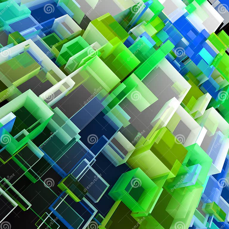 Abstract cloud of cubes stock illustration. Illustration of black ...
