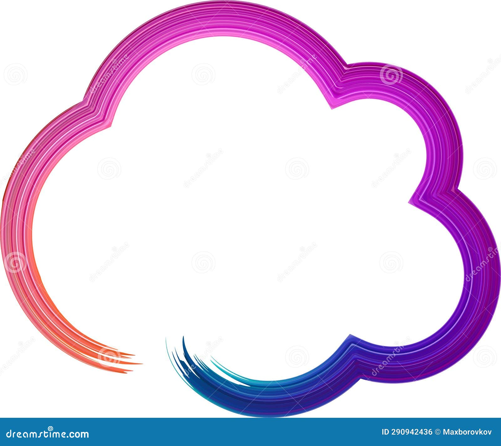 Abstract Cloud Frame with Curve Pink Brush Stroke Texture Gradient ...