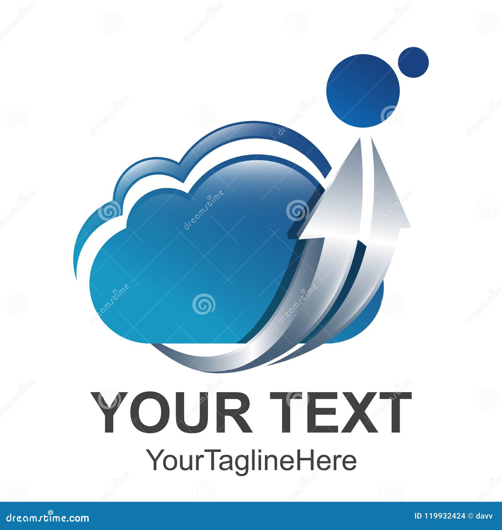 Abstract Cloud Letter Logo Design Template Elements. 3d Abstract Stock ...