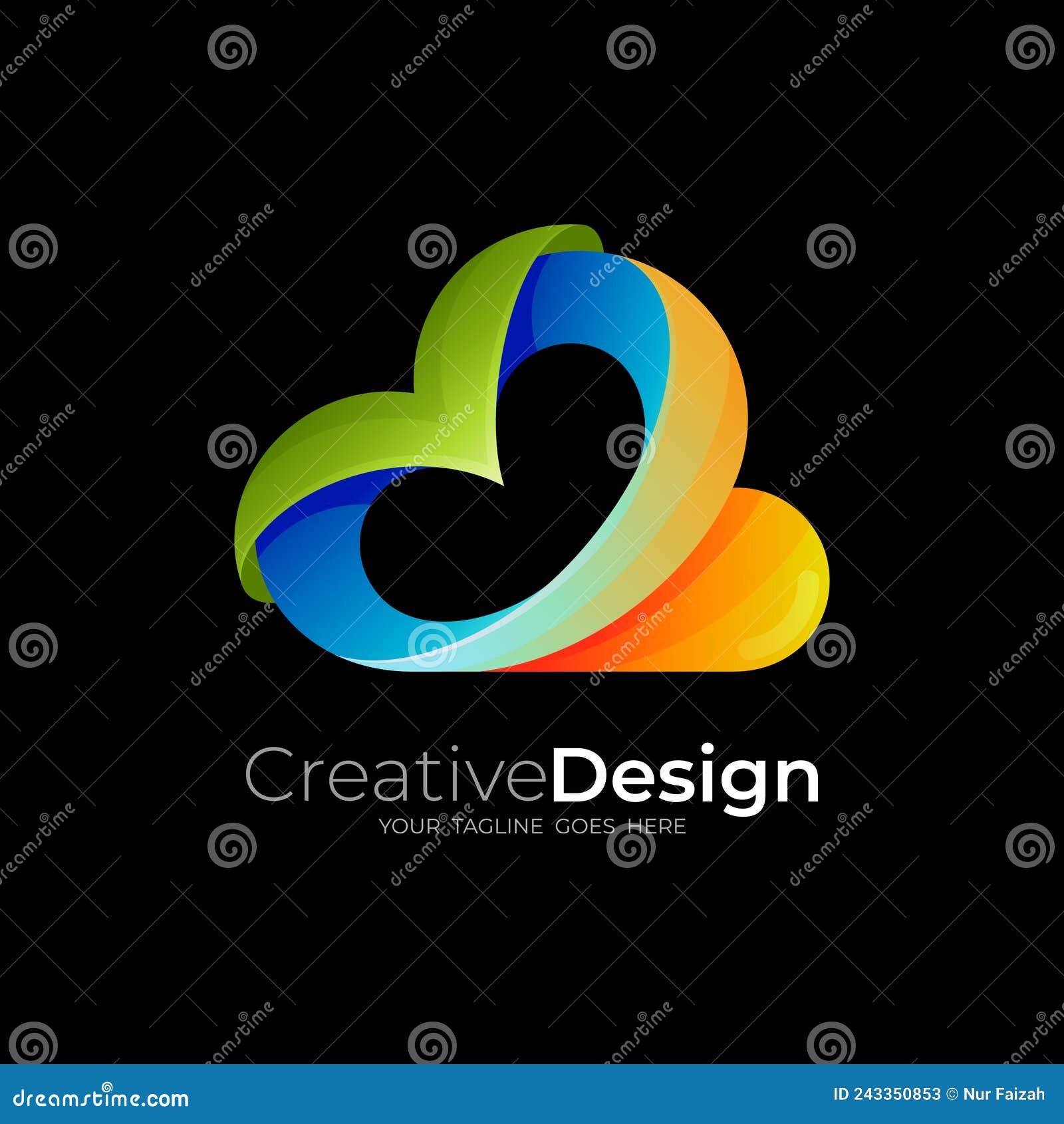 Abstract Cloud Logo with Colorful Design Technology Stock Vector ...