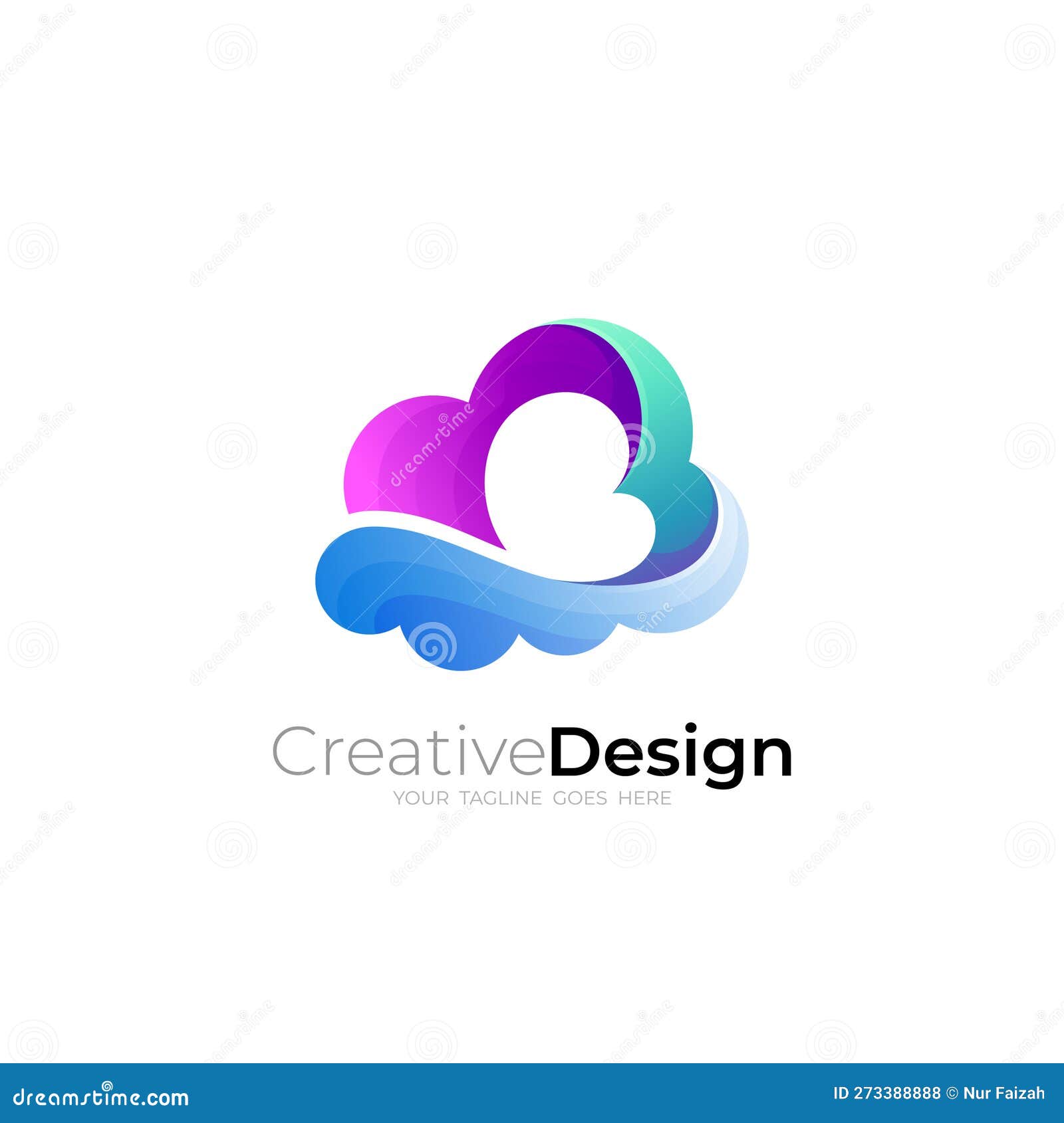 Cloud Logo with Colorful Design Stock Vector - Illustration of computer ...