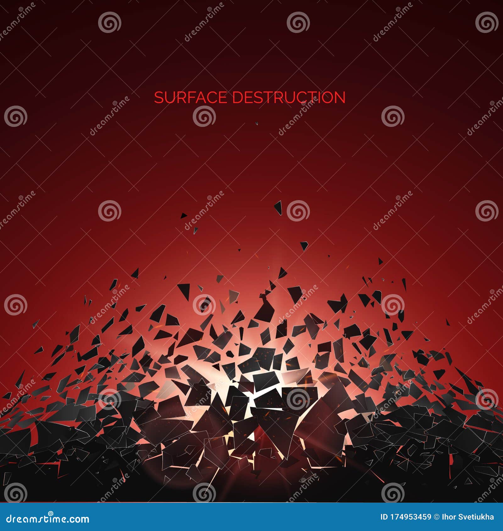 Shatter And Destruction Effect. Abstract Cloud Of Pieces And Fragments ...