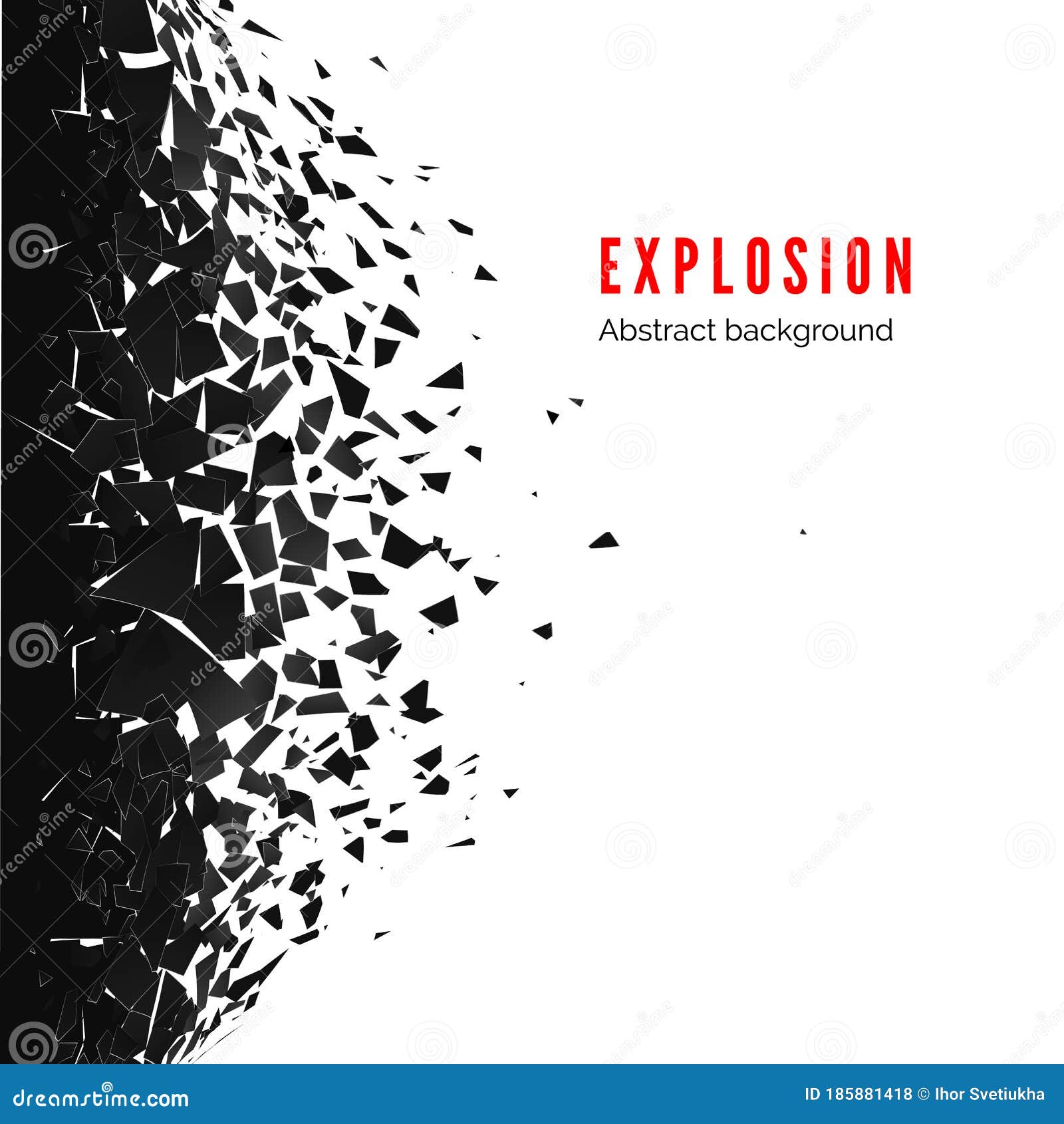 Shatter And Destruction Dark Square Effect. Abstract Cloud Of Pieces ...