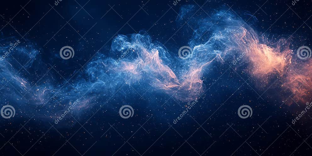 Abstract Cloud of Pixels Dissolving into a Dark Blue Void. Stock Image ...