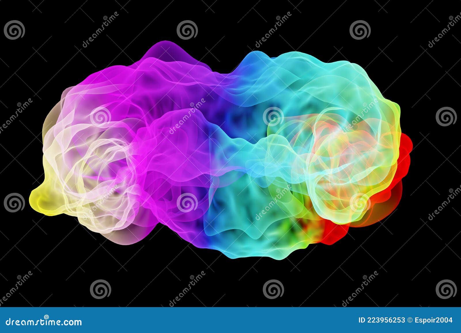 Abstract Cloud in Rainbow Color Variations on a Black Background. Stock ...