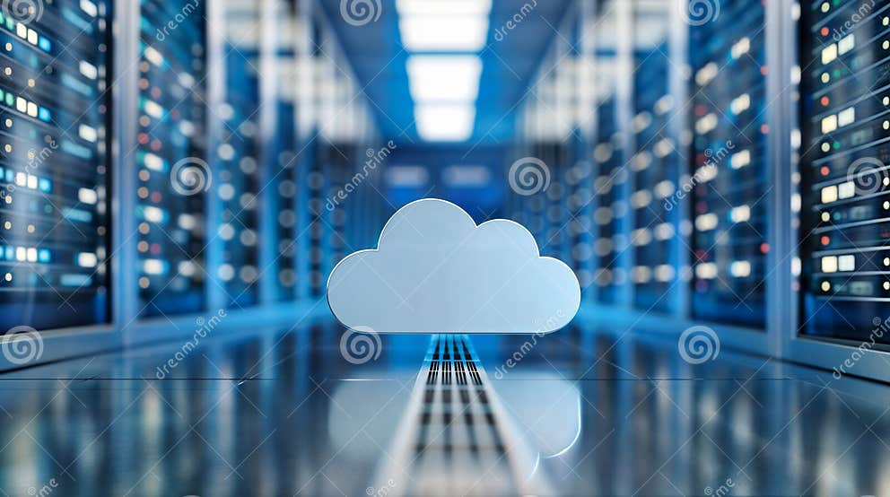 Abstract Cloud in a Server Room, Visualization of Cloud Computing Stock ...