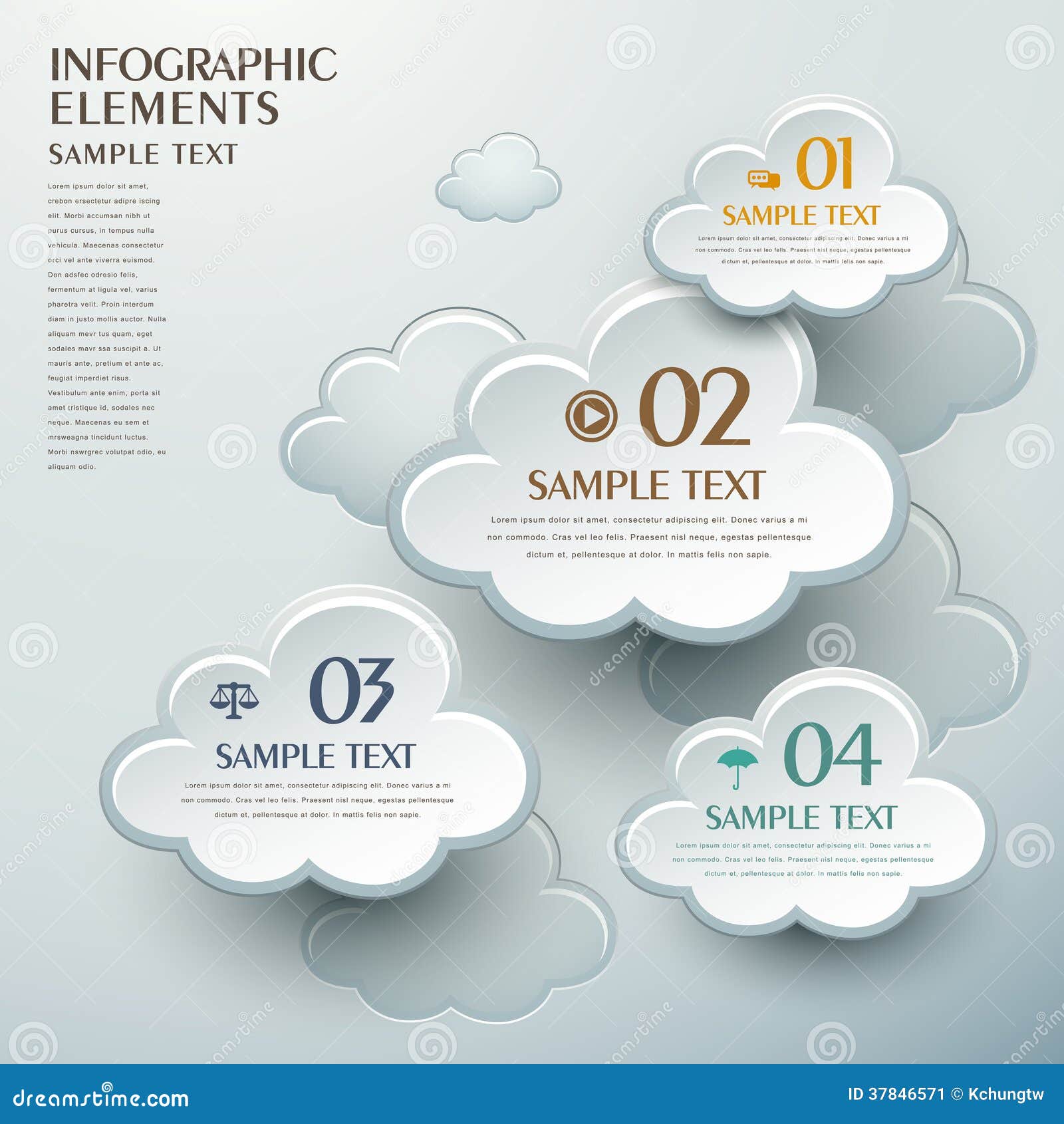 Abstract Cloud Shape Infographics Stock Vector - Illustration of modern ...