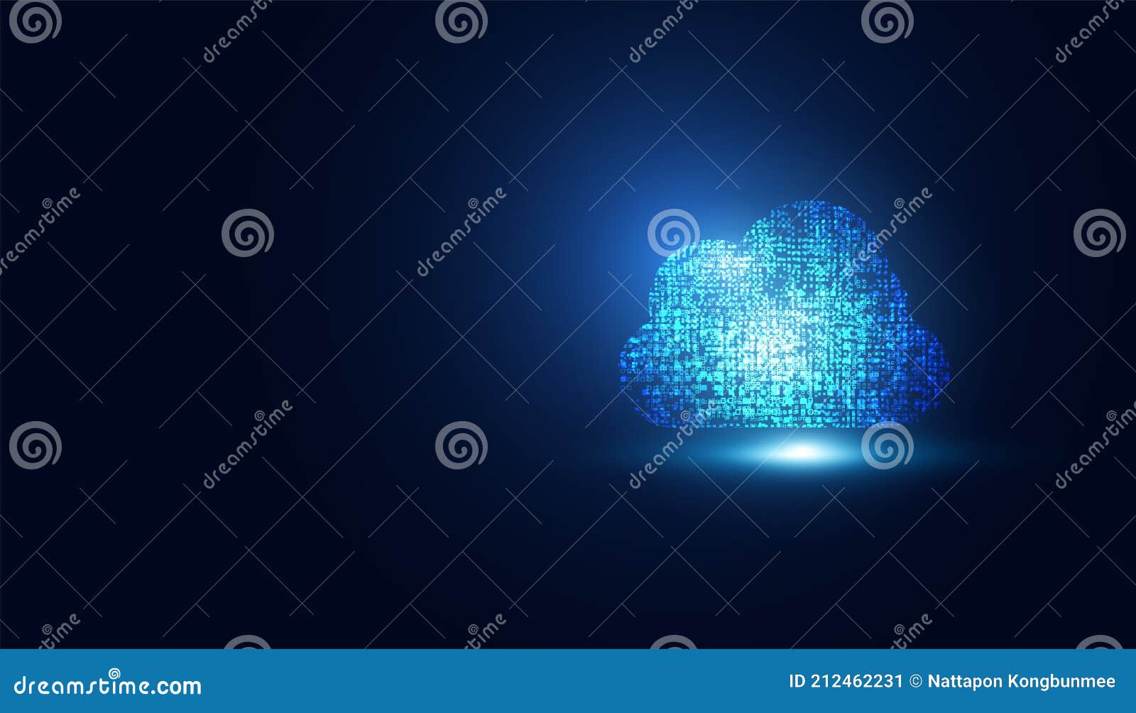 Abstract Cloud Technology on Dark Blue with Dots Future Concept Big ...