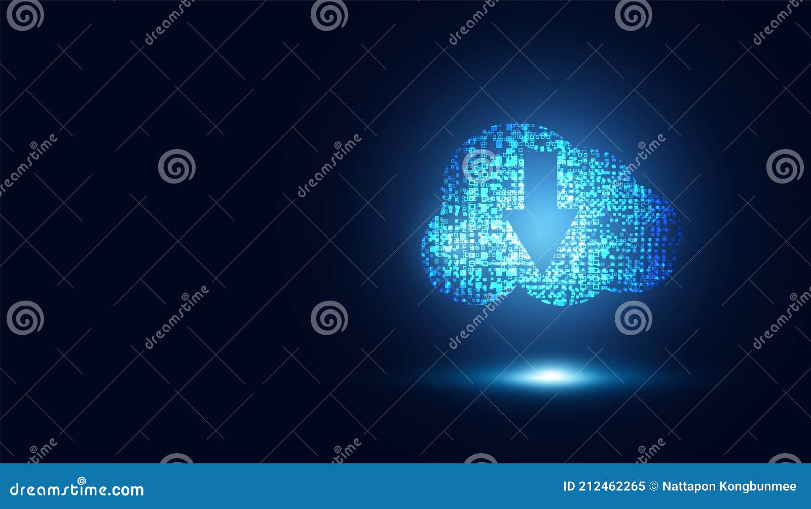 Abstract Cloud Technology on Dark Blue with Dots Future Concept Big ...