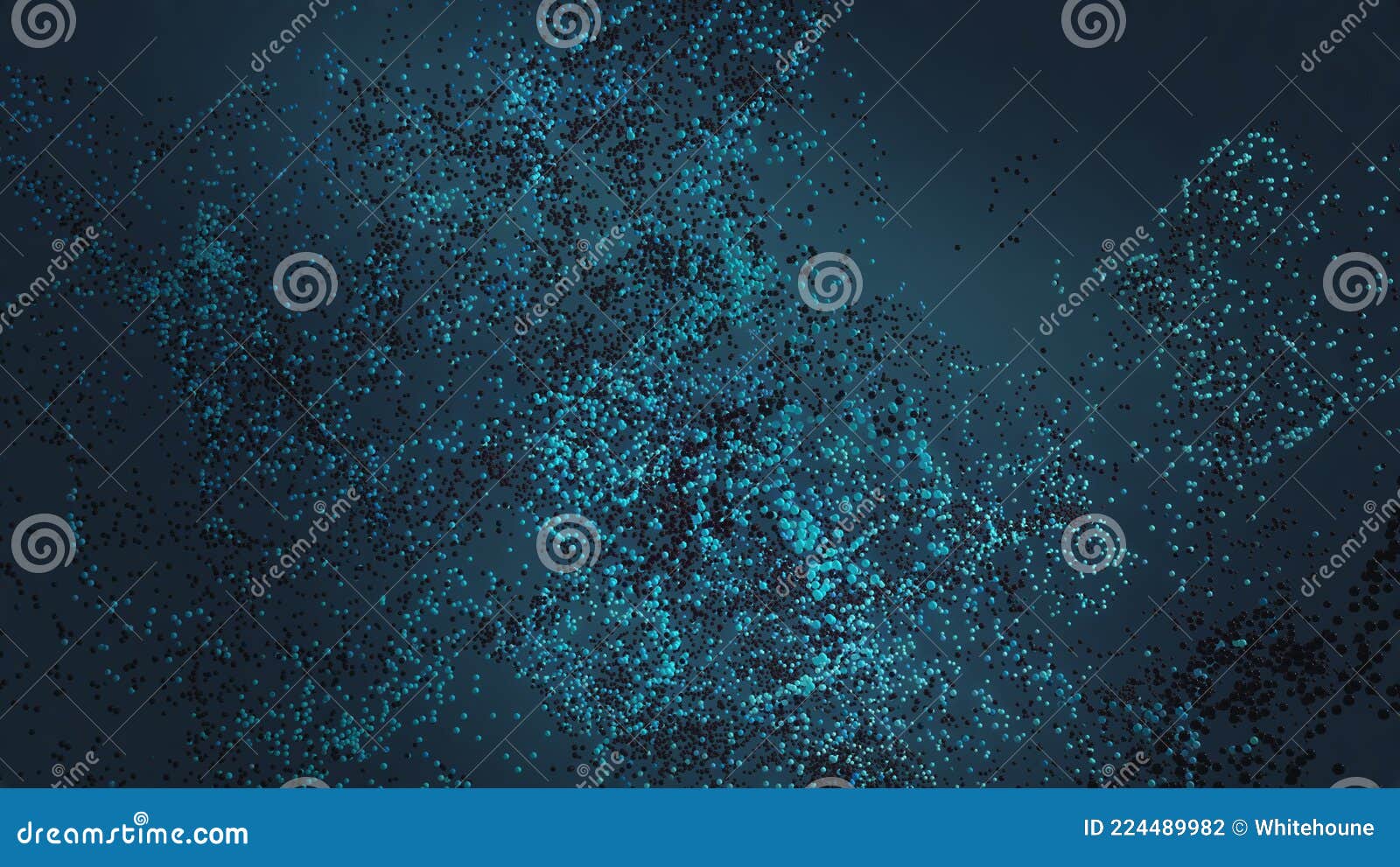 Abstract Cloud of Tiny Particles Flying in Deep Blue Space Stock ...