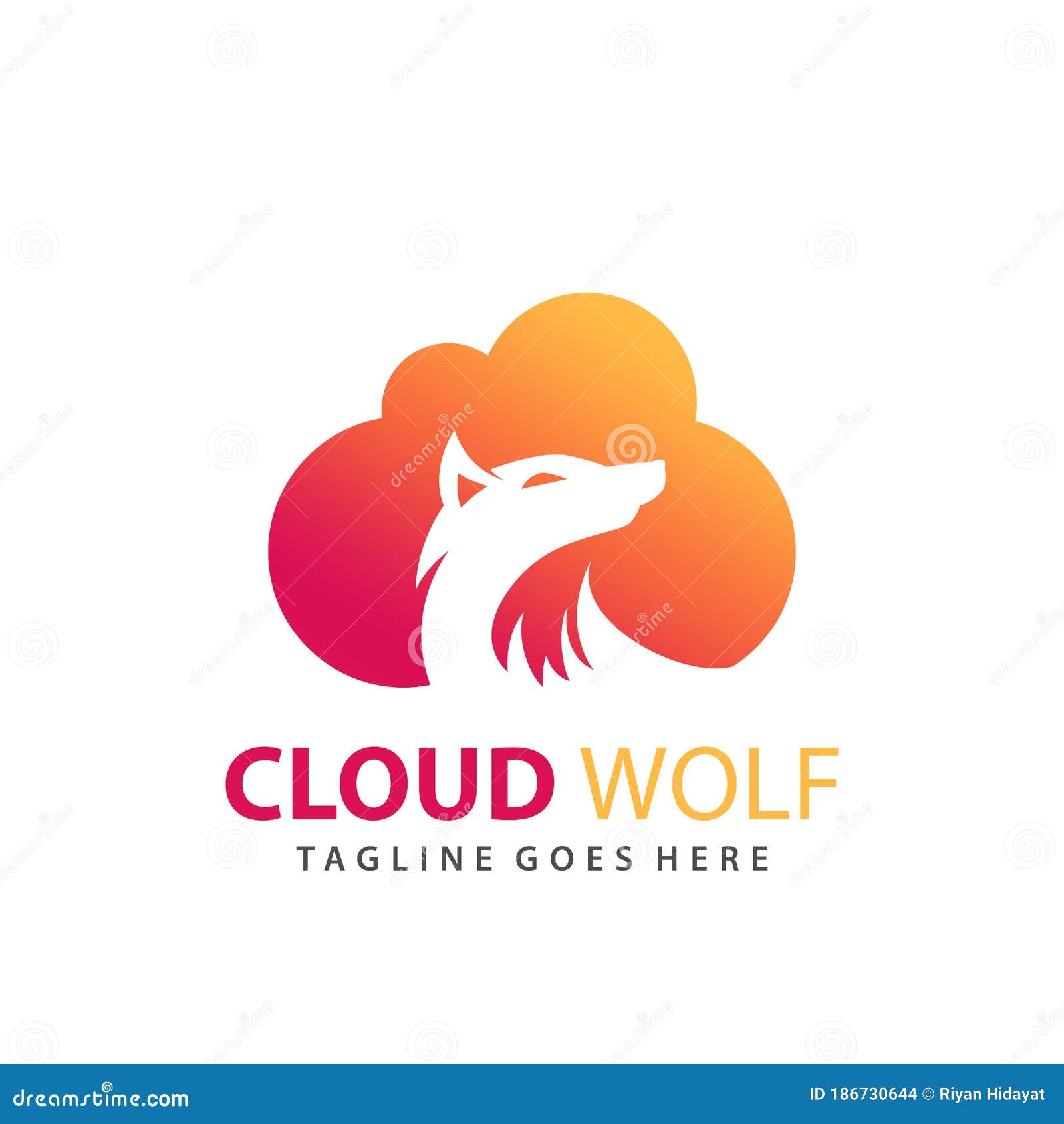 Abstract Cloud Wolf Stock Logo Design Premium Vector Illustration Stock ...