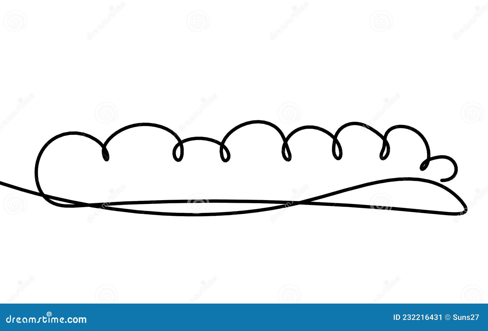 Abstract Clouds As Line Drawing on White Stock Vector - Illustration of ...